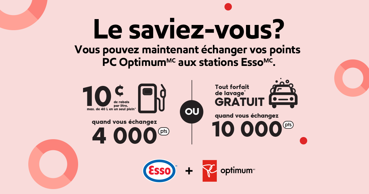 Échangez vos points PC Optimum aux stations Esso.